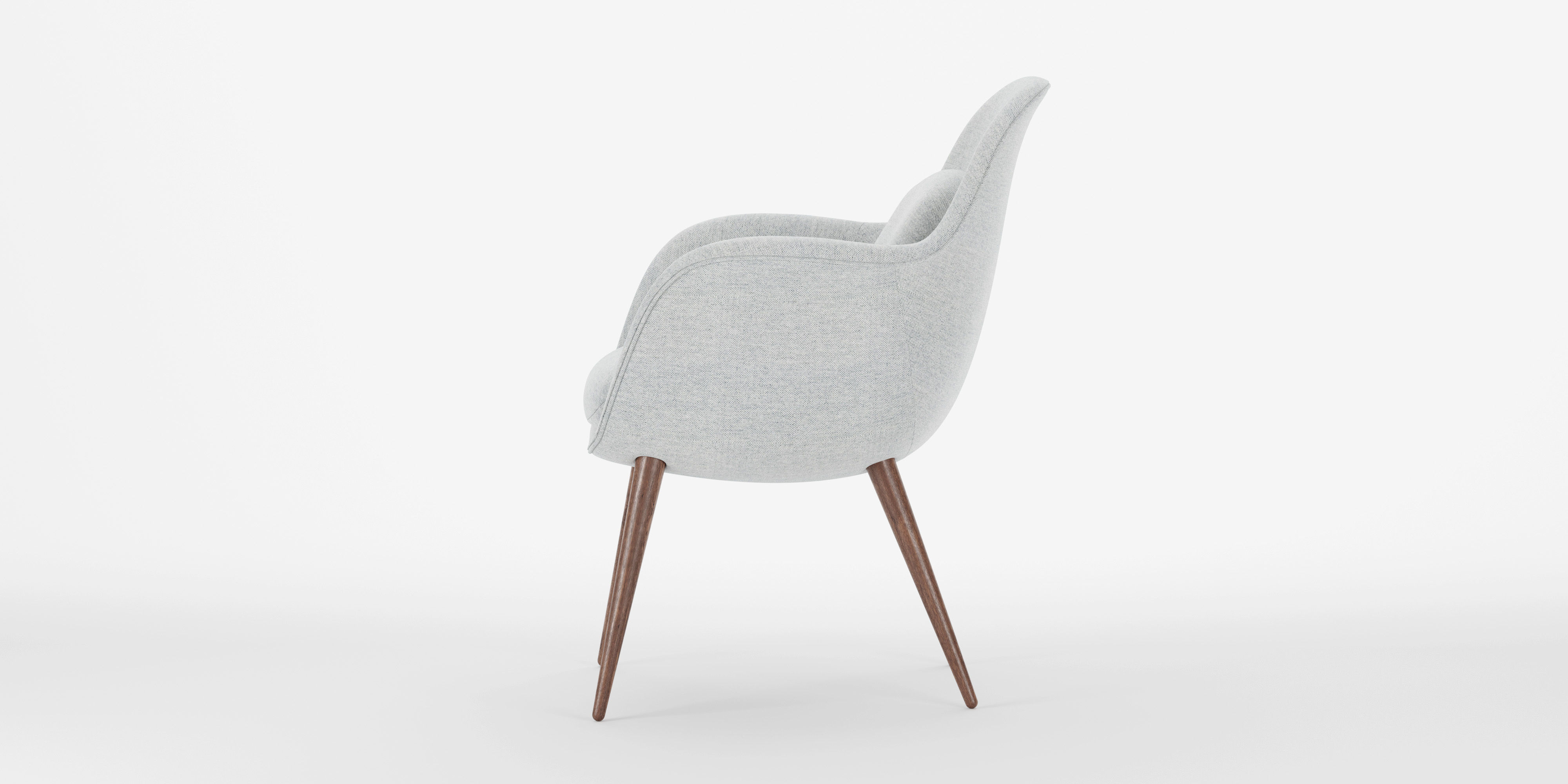 Fredericia Swoon dining chair wood base 2 upholstery variations 3D ...