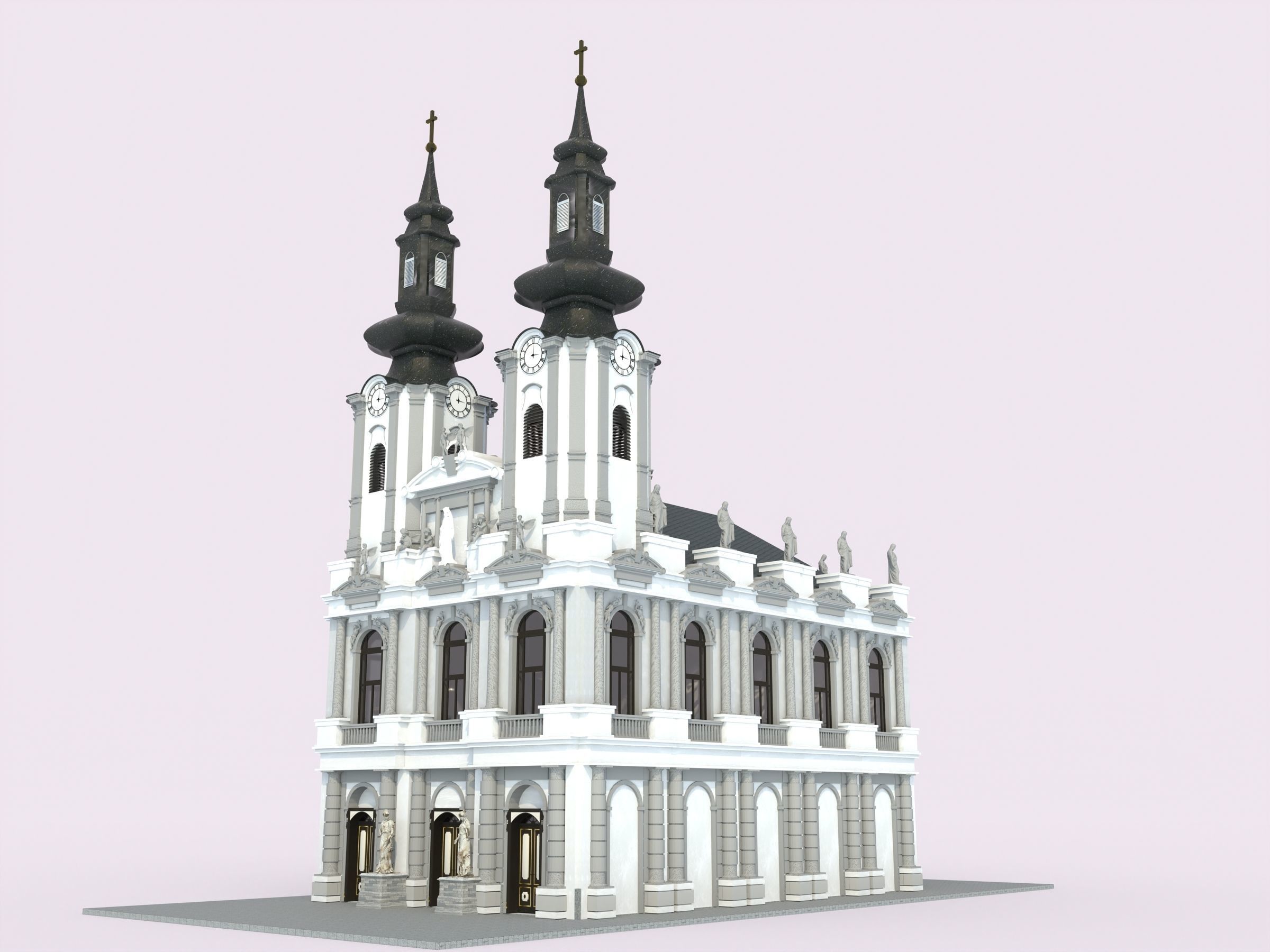 Barocco church - exterior interior 3D model | CGTrader