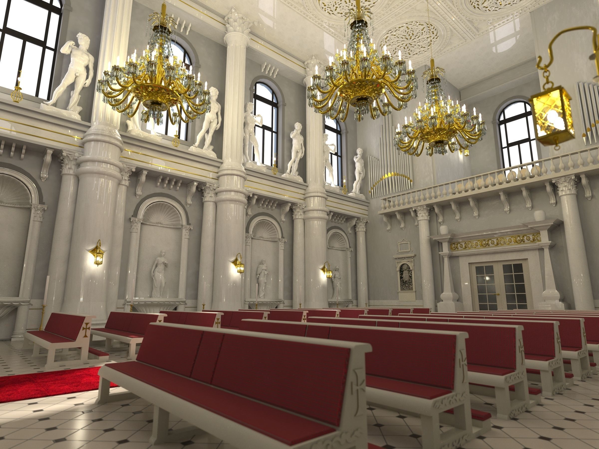 Barocco church - exterior interior 3D model | CGTrader