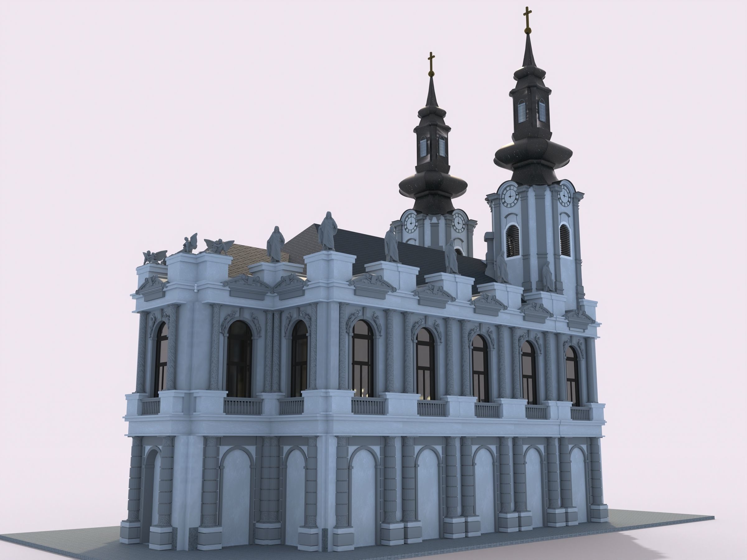 Barocco church - exterior interior 3D model | CGTrader
