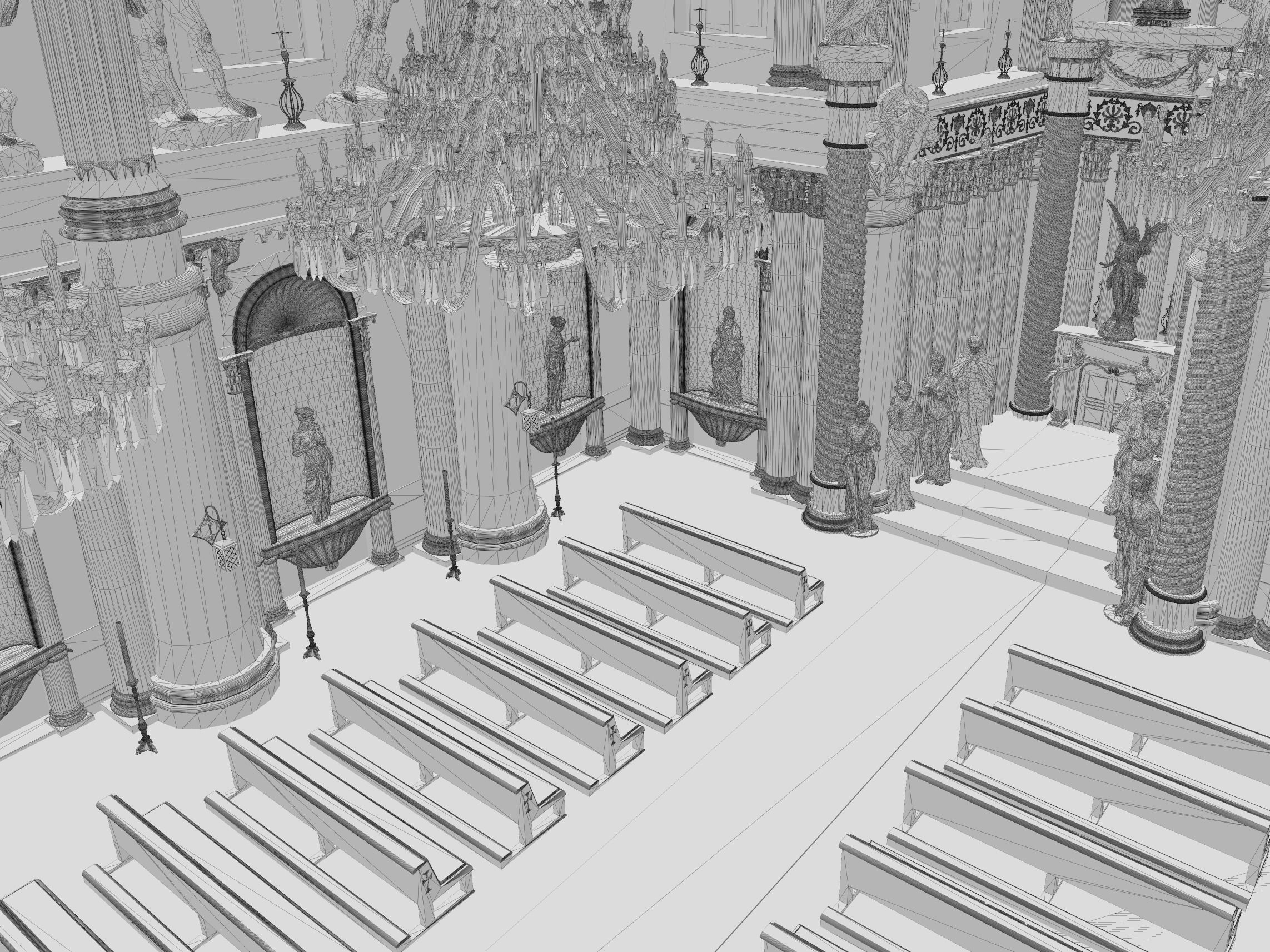 Barocco church - exterior interior 3D model | CGTrader