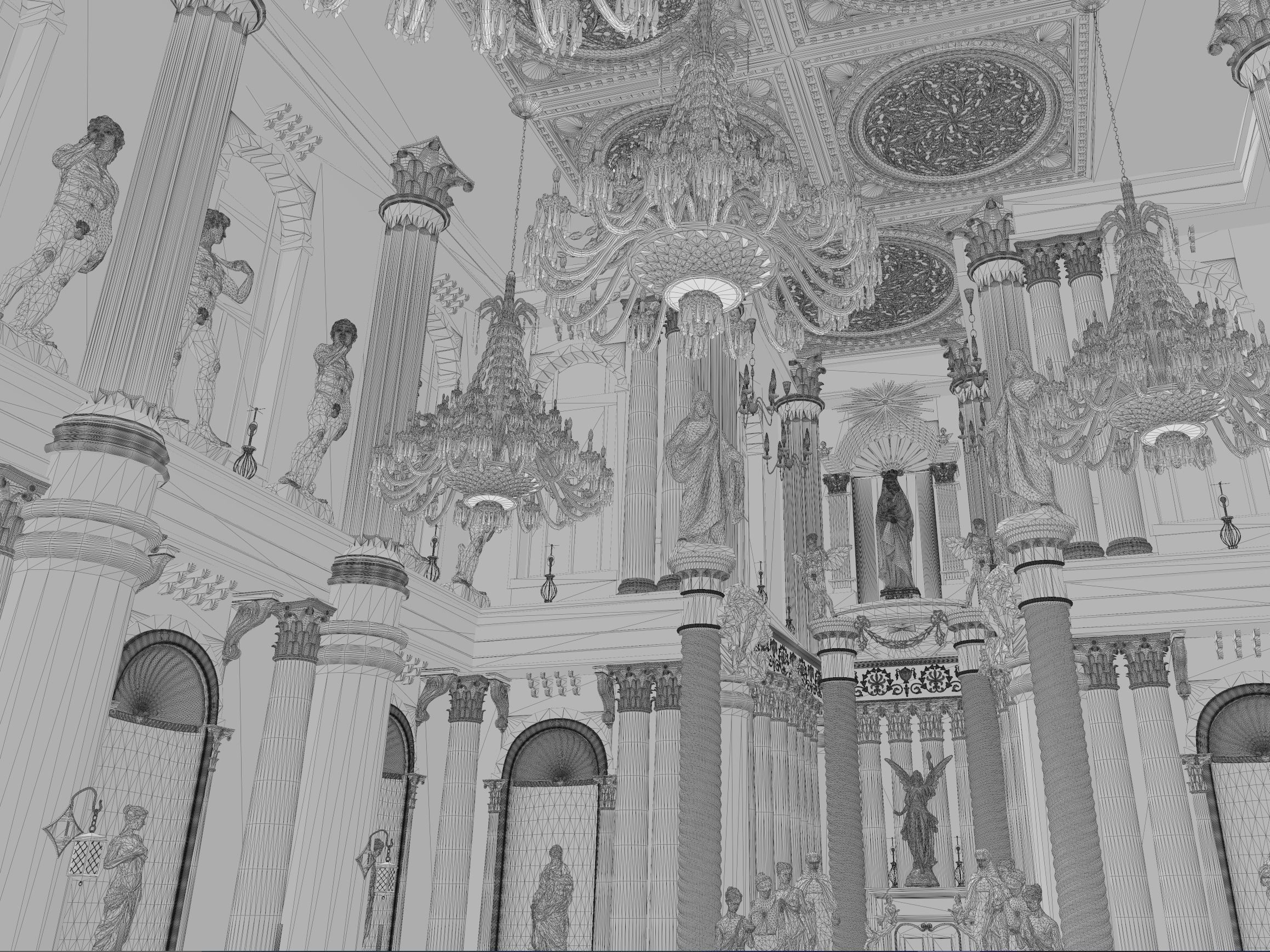 Barocco church - exterior interior 3D model | CGTrader