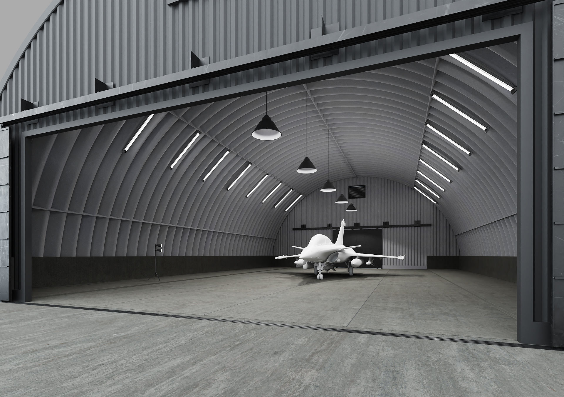 3D model Aircraft Hangar Exterior-Interior VR / AR / low-poly | CGTrader