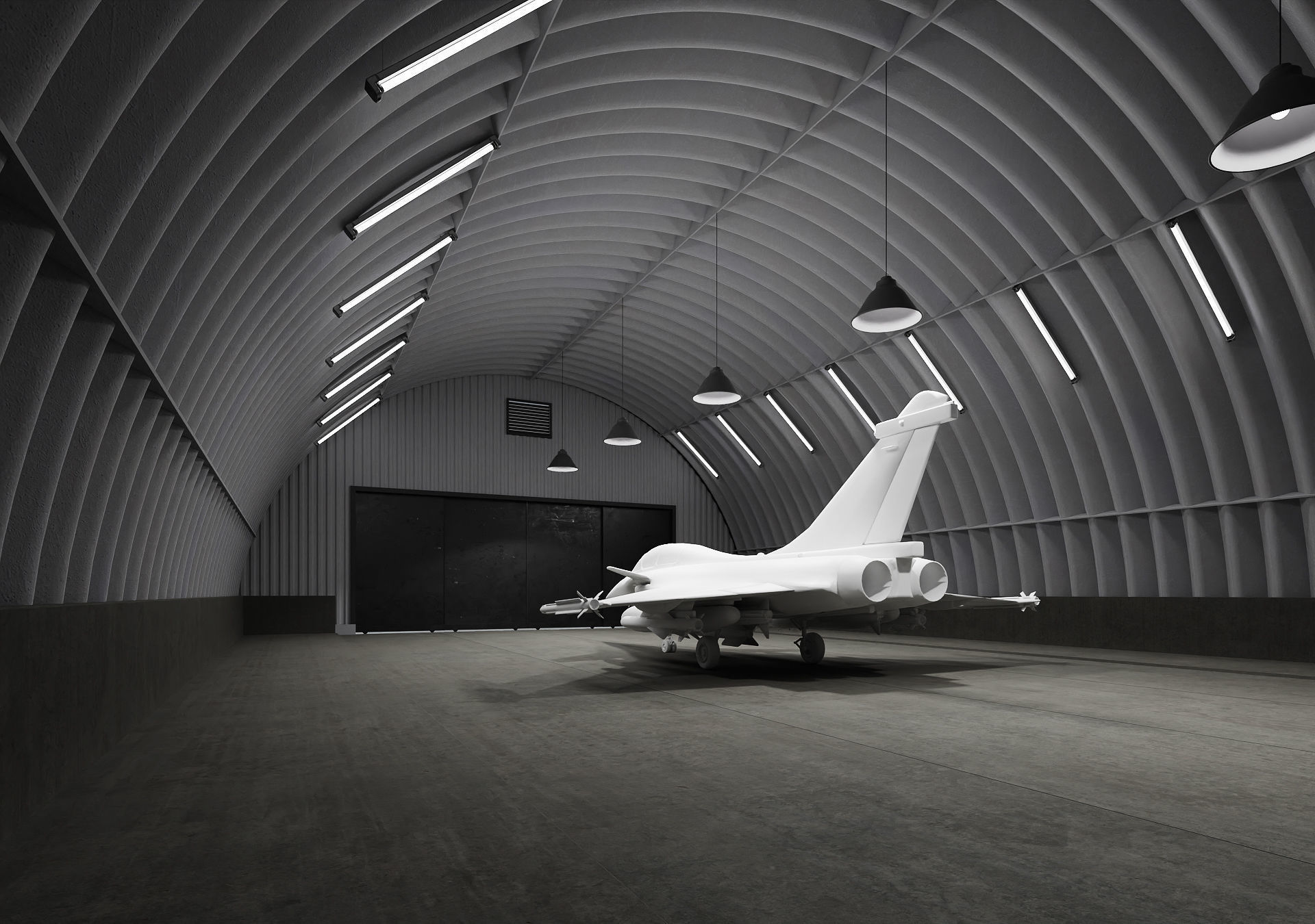 3D model Aircraft Hangar Exterior-Interior VR / AR / low-poly | CGTrader