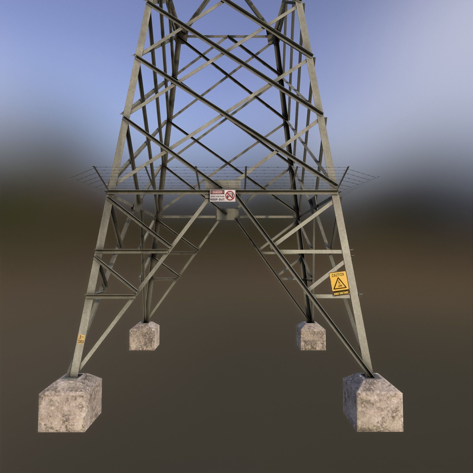 3D model High Voltage Transmission Lines 300KV and 500KV VR / AR / low ...