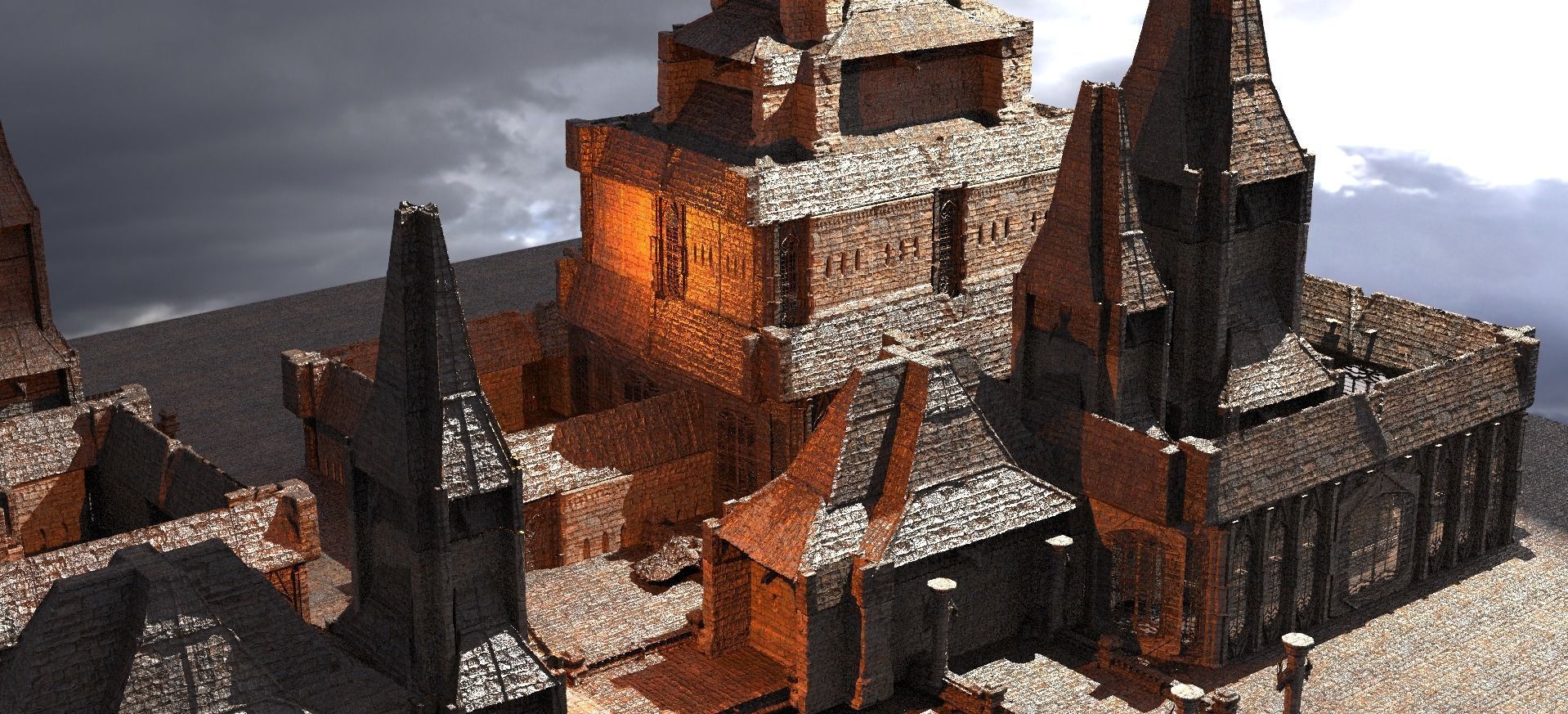 Lizard Cult Cathedral Kitbash 1 3D model | CGTrader