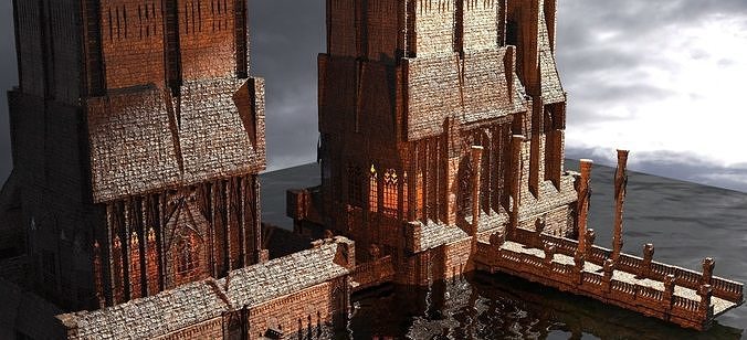 Snake Cult Cathedral Kit bash 4 3D model | CGTrader