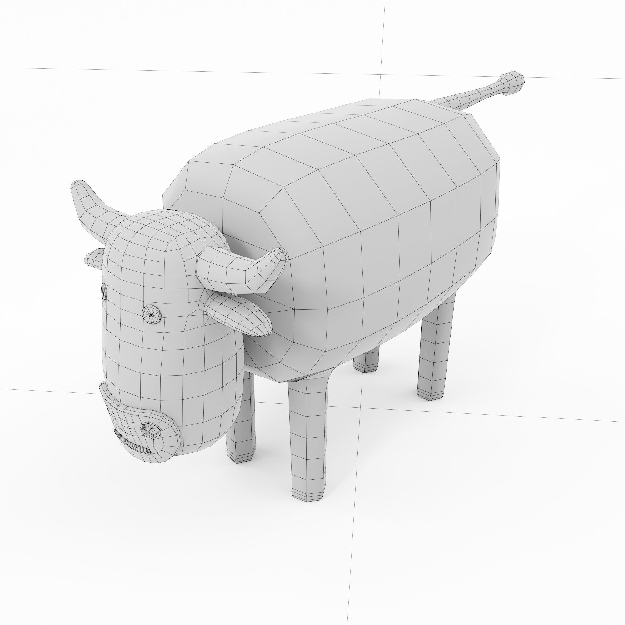 Cow cartoon 3d model 3D model | CGTrader