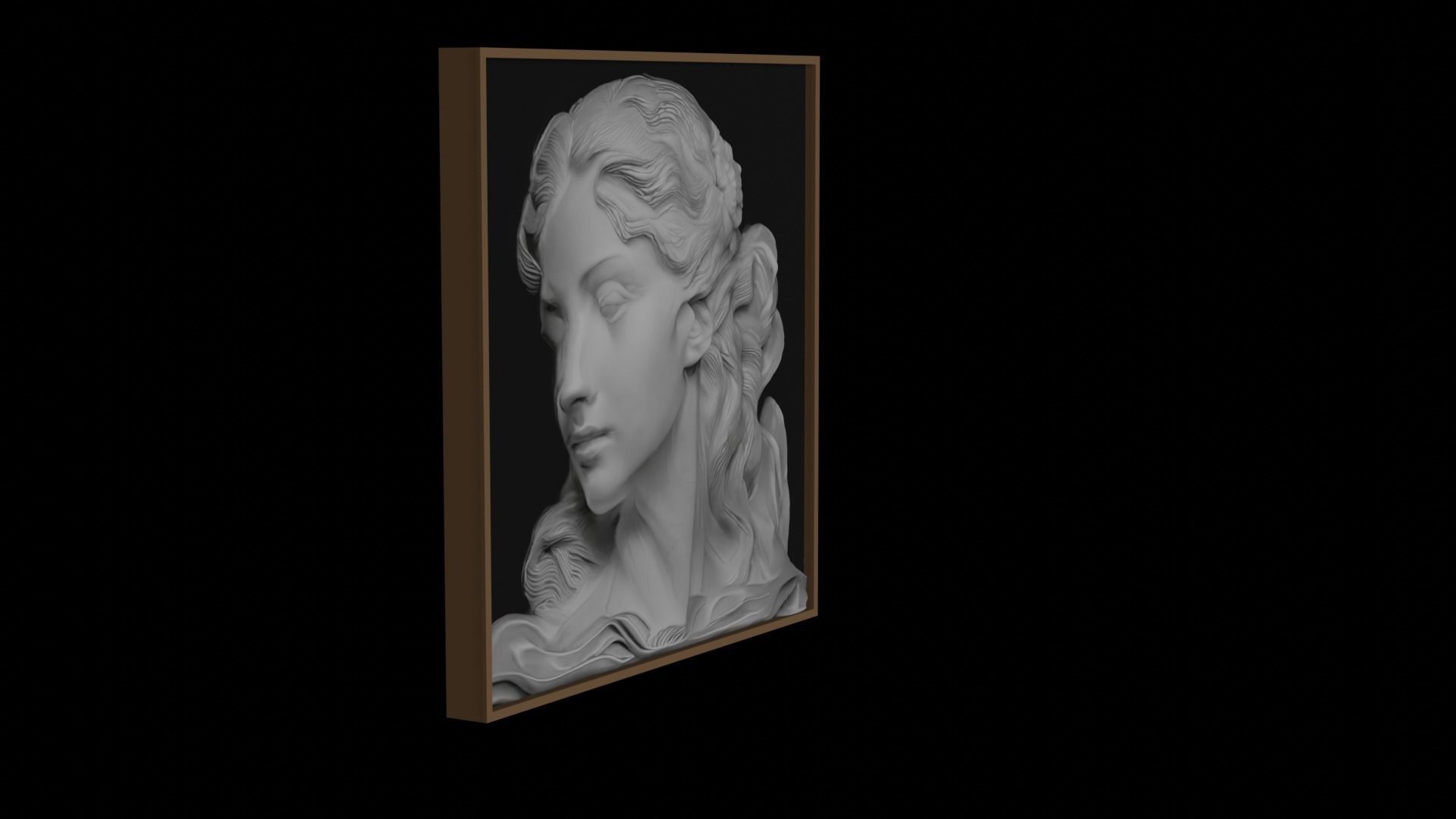 Womans Face Relief 1 3D model 3D printable | CGTrader