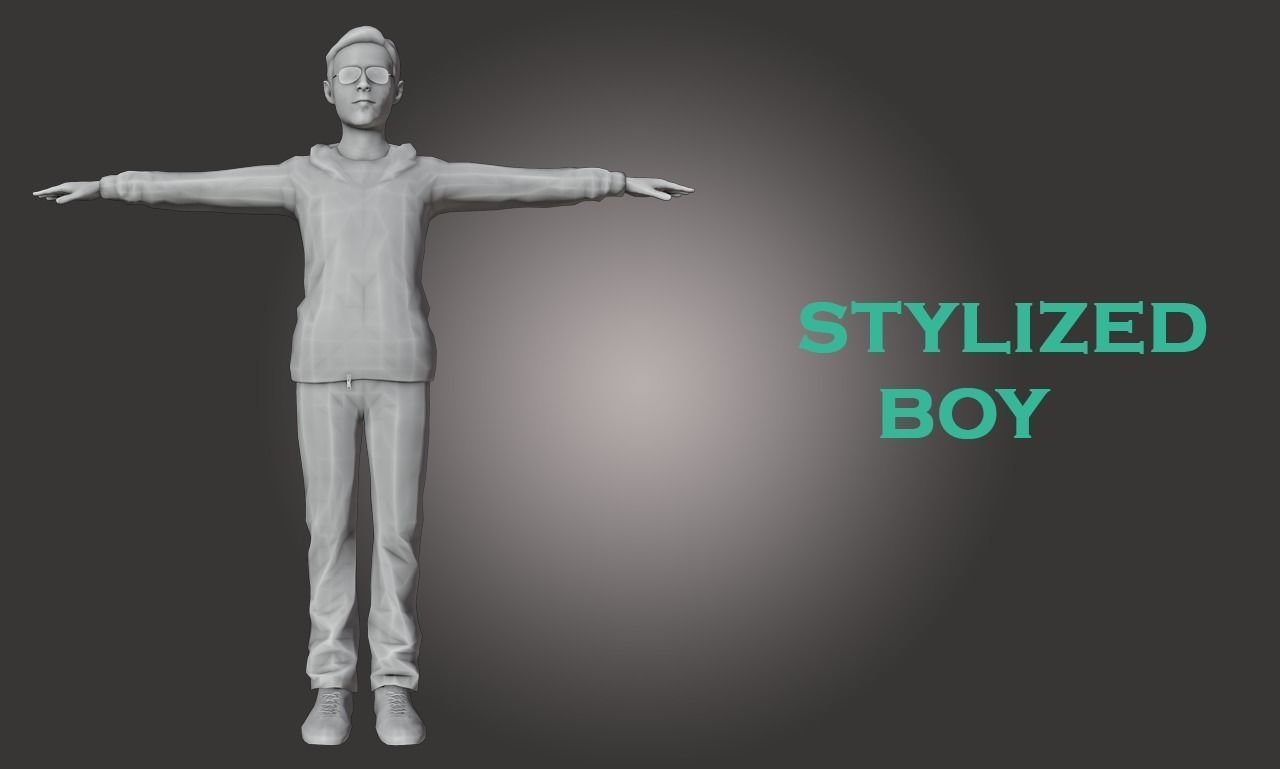 3D model STYLIZED 3D MODEL boy for sims VR / AR / low-poly | CGTrader