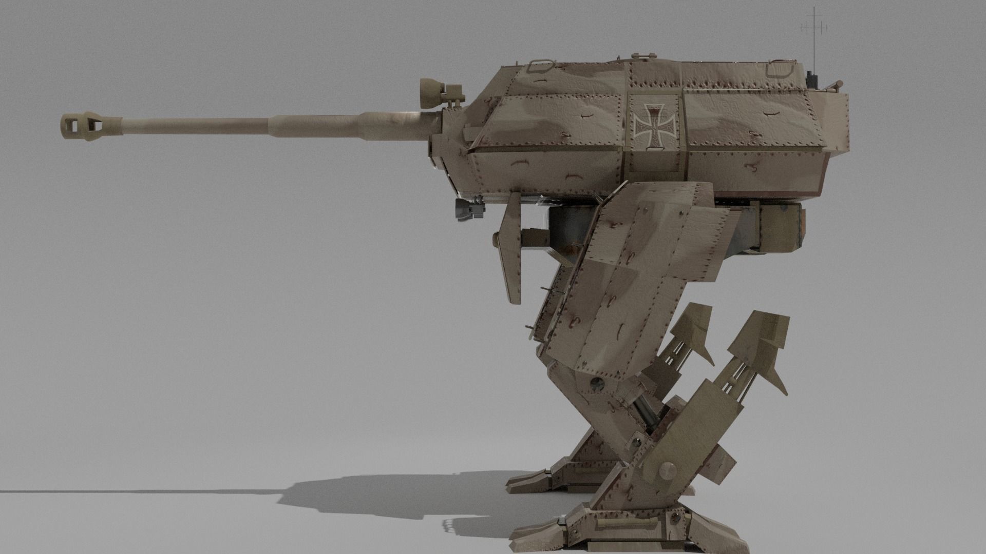 3D model Destroyer Mech Walker with RIG and LOWPOLY Desert Camo VR / AR ...