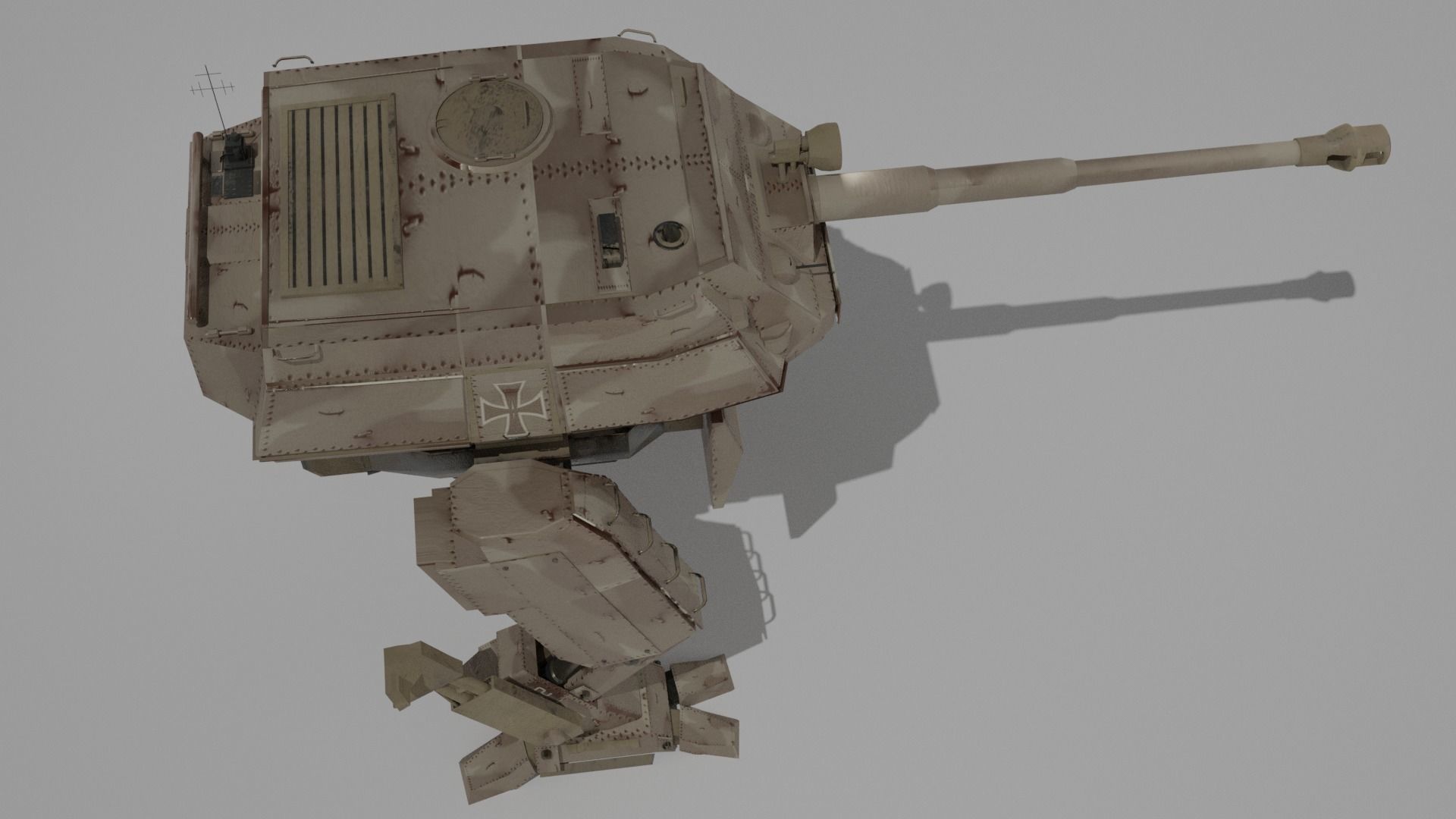 3D model Destroyer Mech Walker with RIG and LOWPOLY Desert Camo VR / AR ...