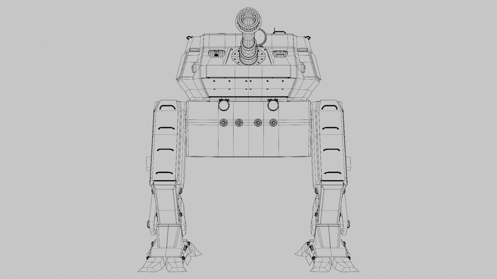 3D model Destroyer Mech Walker with RIG and LOWPOLY Forest Camo VR / AR ...