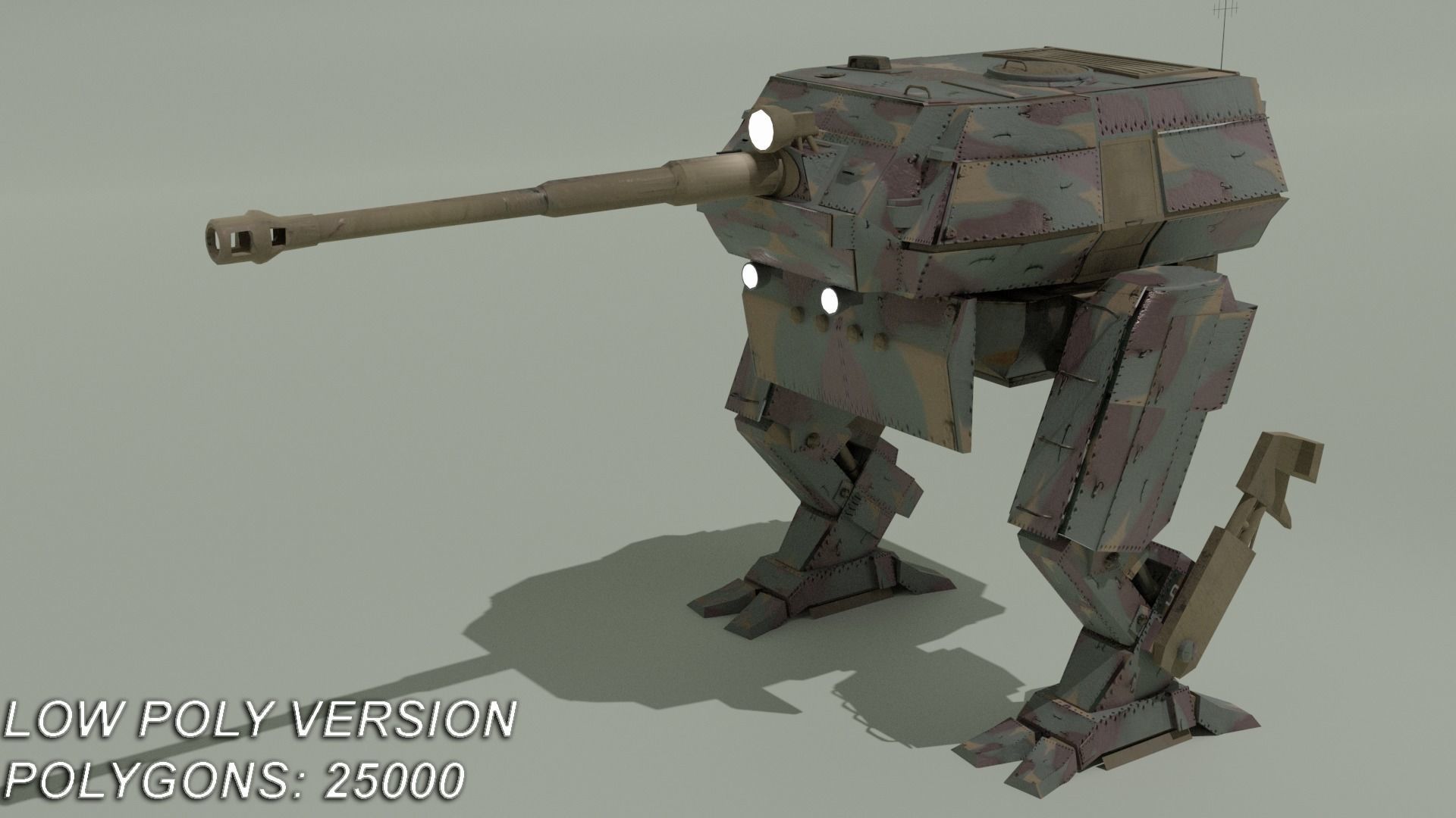 3D model Destroyer Mech Walker with RIG and LOWPOLY Forest Camo VR / AR ...