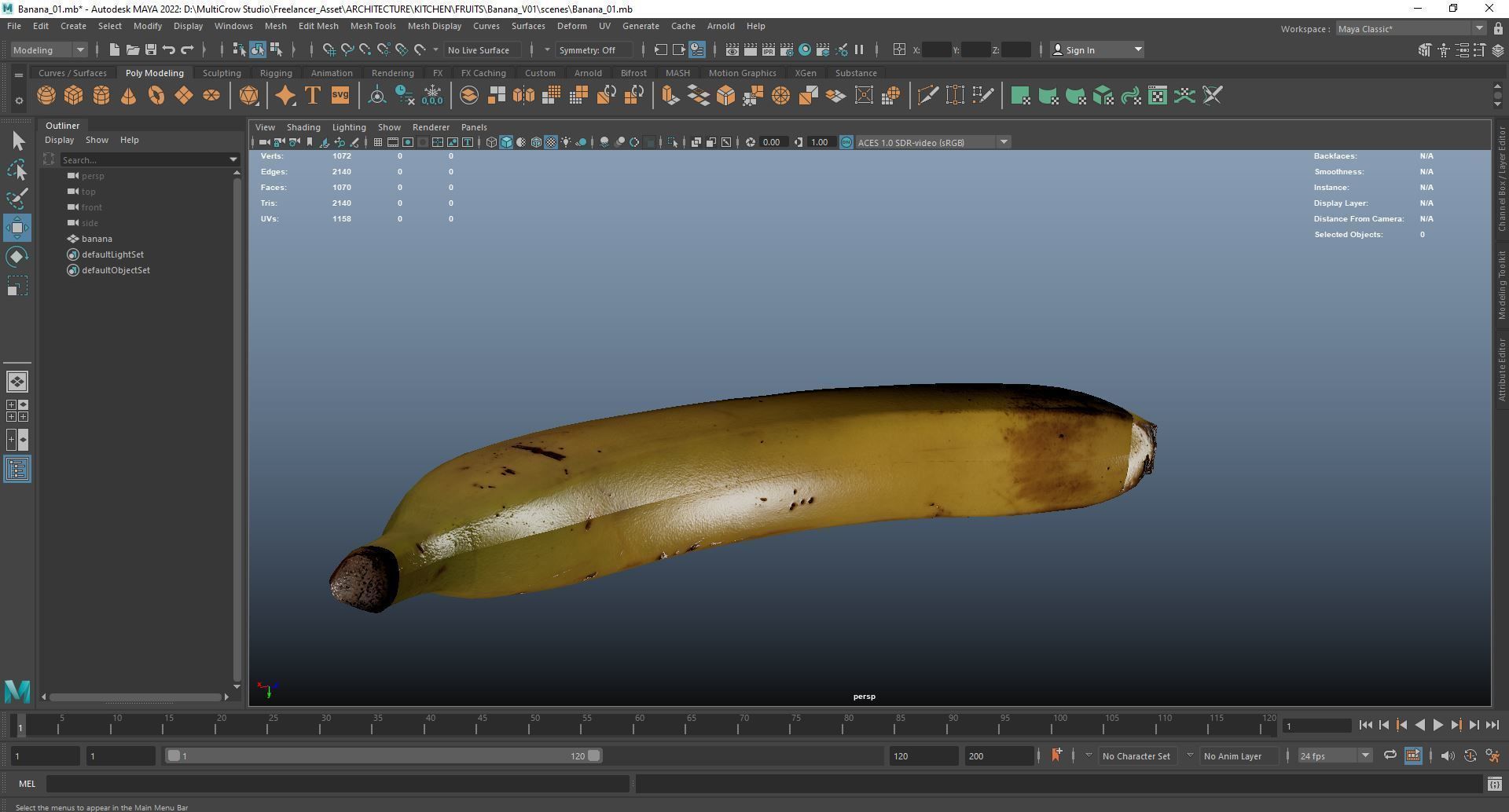 3D model Banana Fruit 3D Model AR VR PBR VR / AR / low-poly | CGTrader