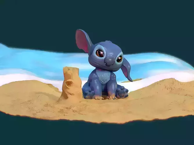 Stitch Disney lilo and in sand 3D model 3D printable | CGTrader