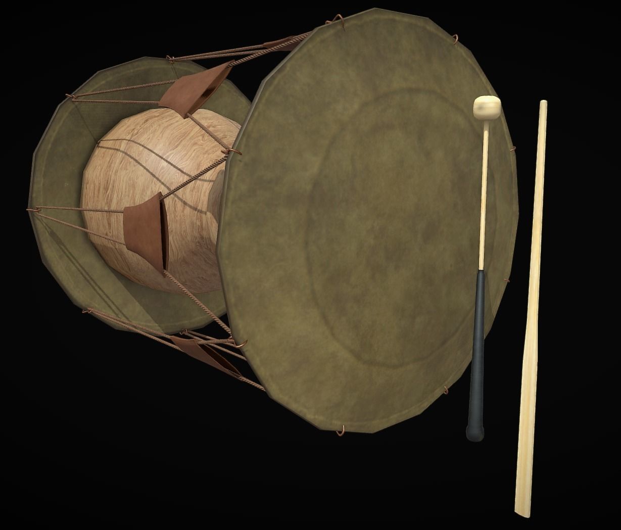 3D model Korean Traditional Instrument - Jangu VR / AR / low-poly ...