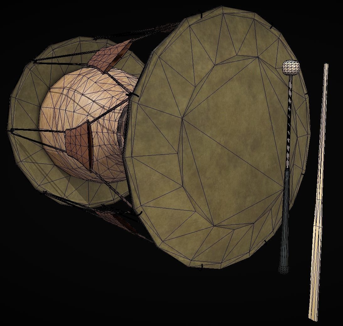 3D model Korean Traditional Instrument - Jangu VR / AR / low-poly ...