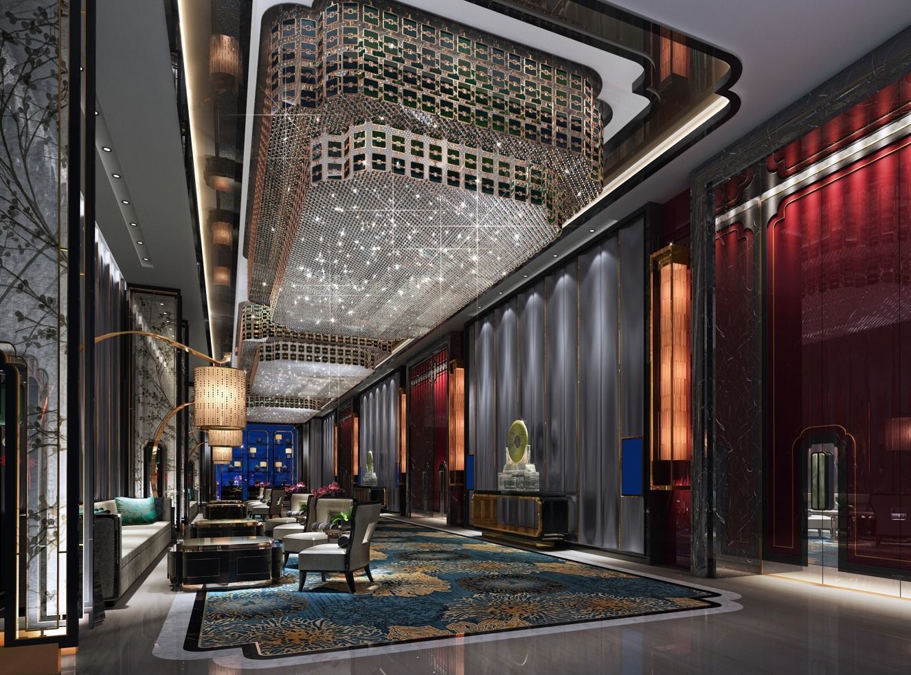 Ballroom shanghai banquet hall 3D model | CGTrader