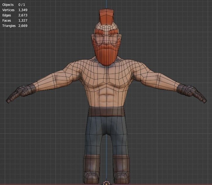 3D model LOW POLY 3D CHARACTER man with hair and beard VR / AR / low ...