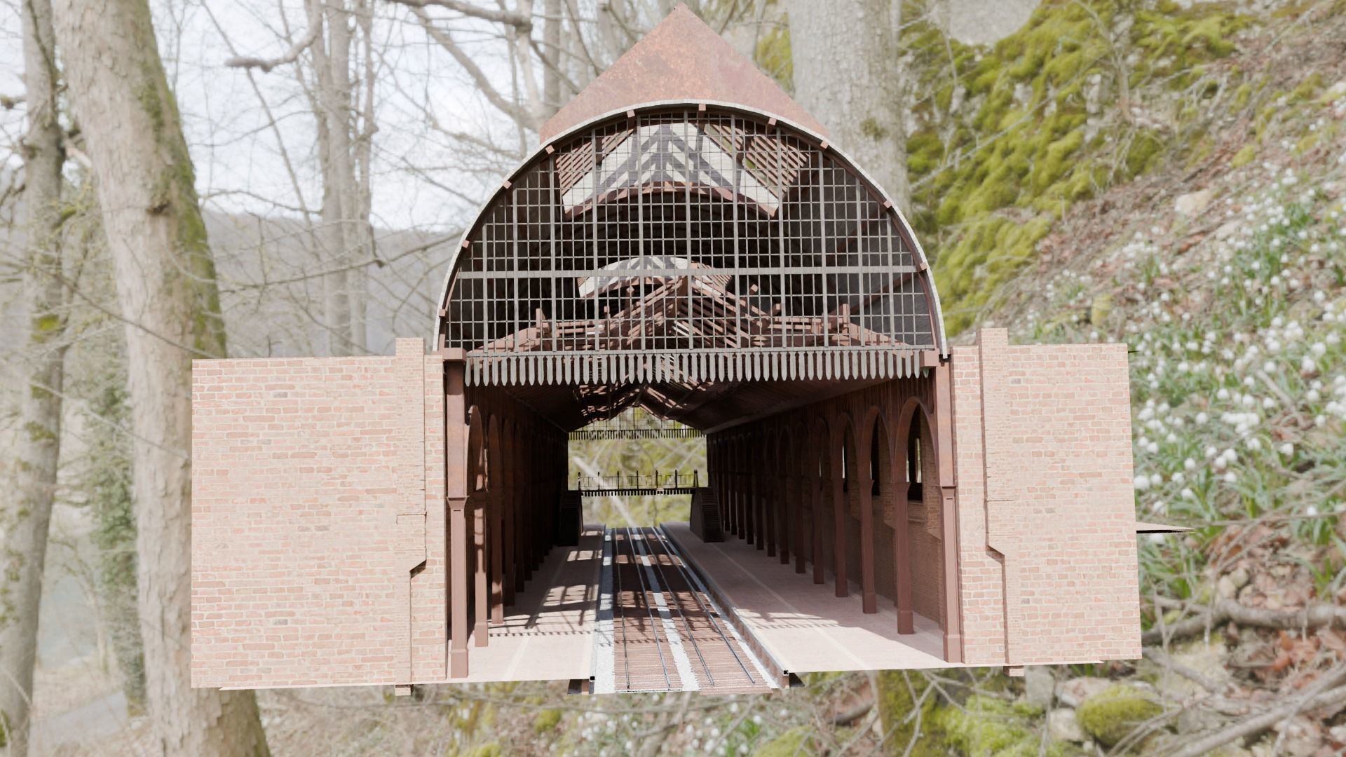 railway station free 3D model | CGTrader