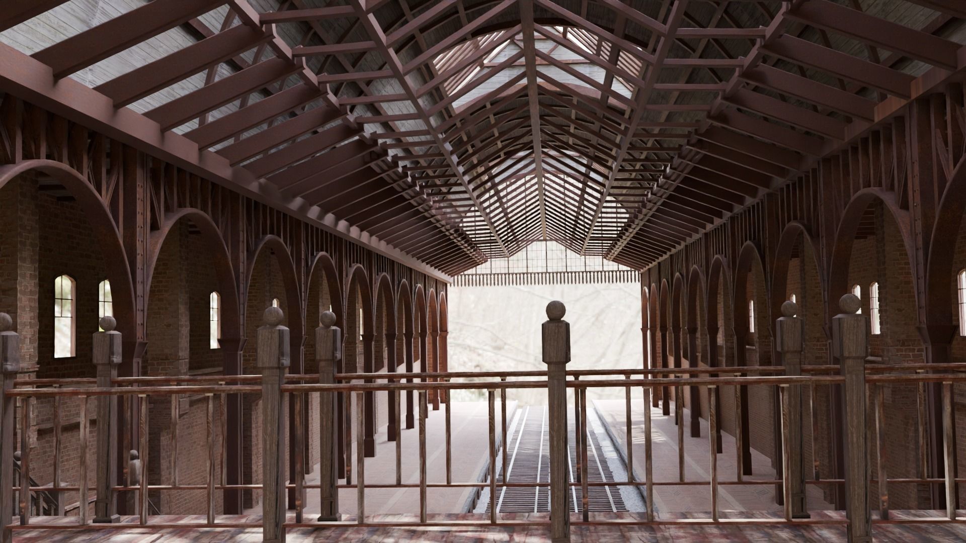 railway station free 3D model | CGTrader
