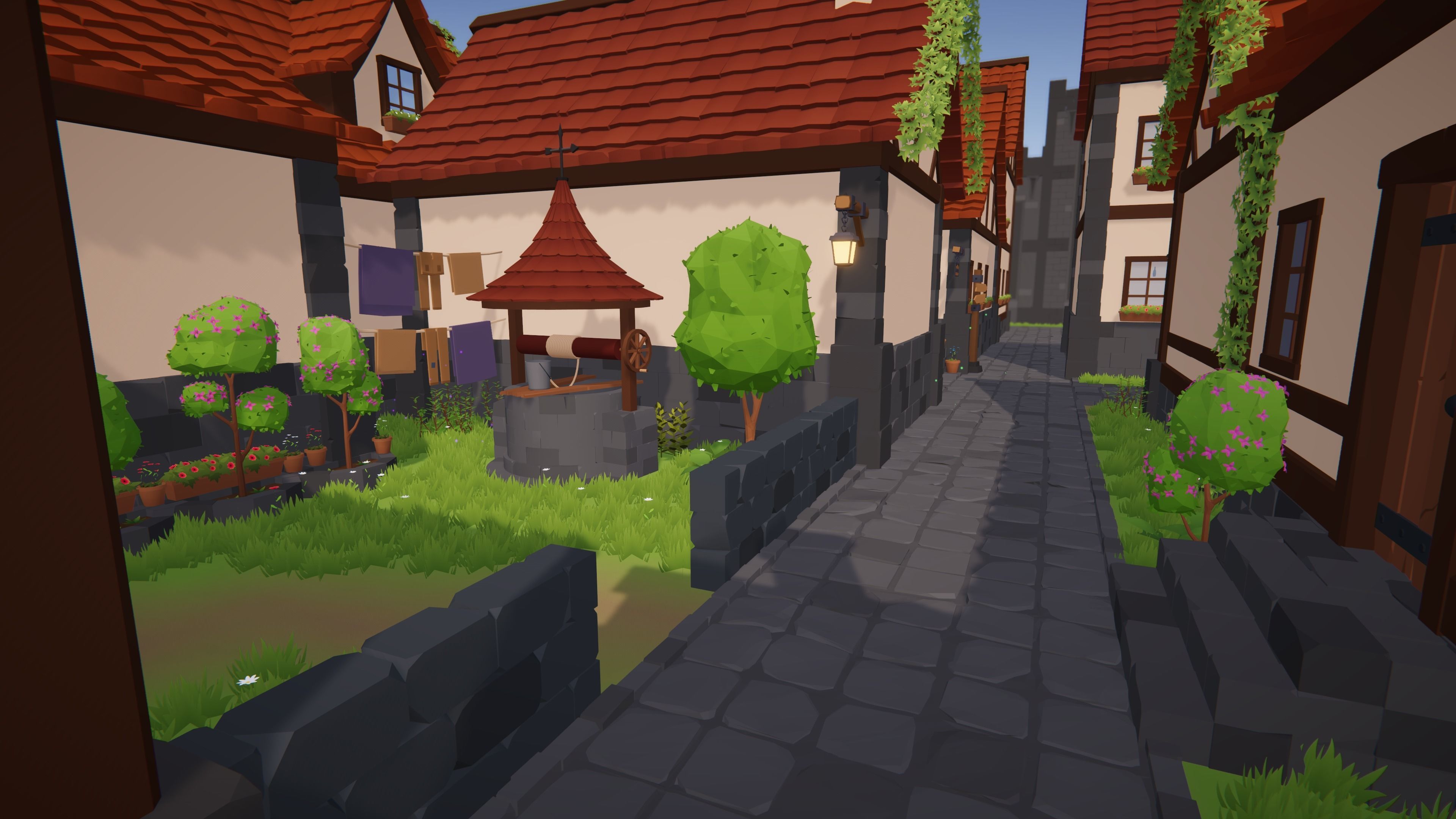 3D model Low Poly Fantasy Medieval Village VR / AR / low-poly | CGTrader