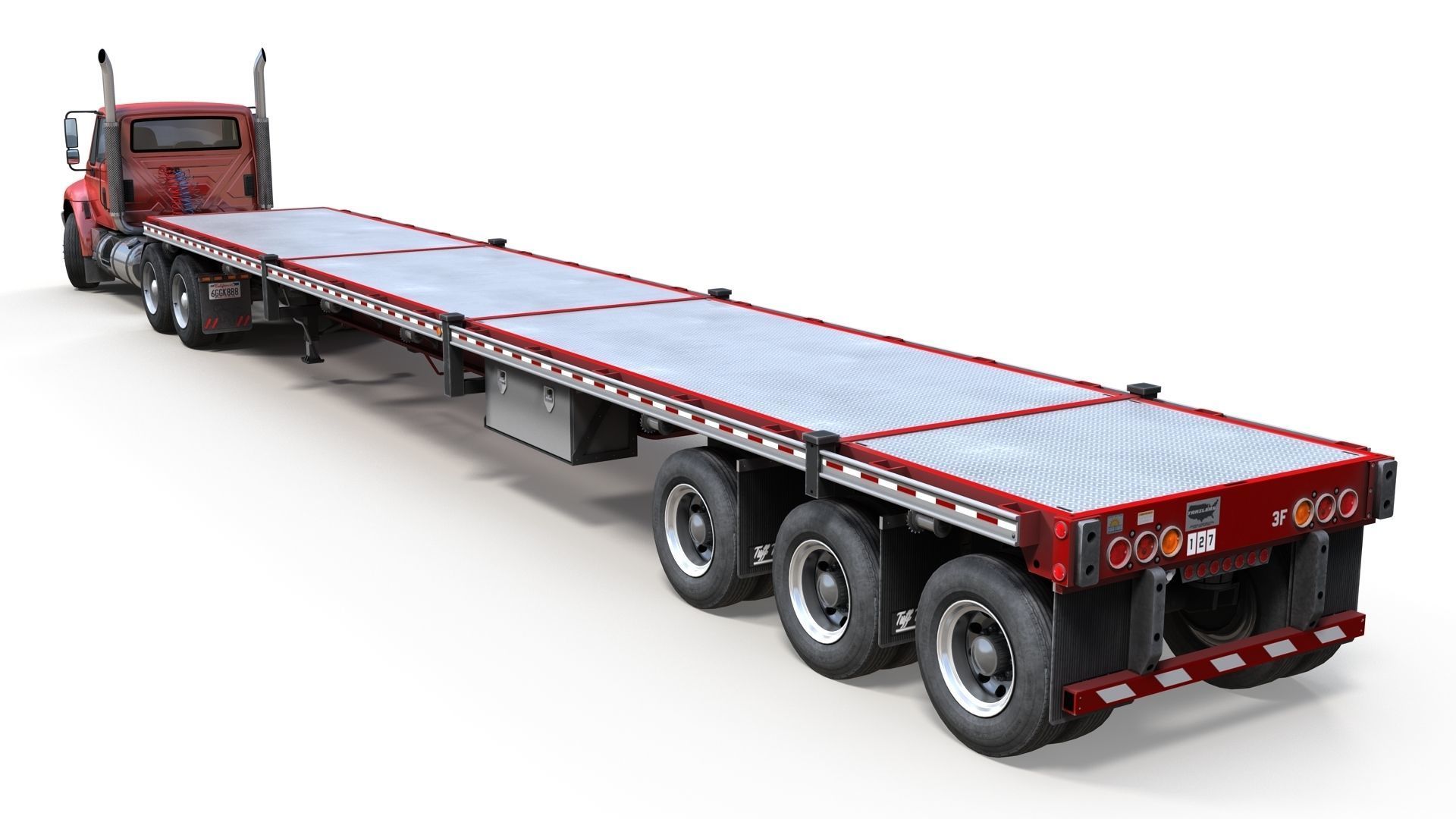 3D model International Durastar flatbed trailer VR / AR / low-poly ...