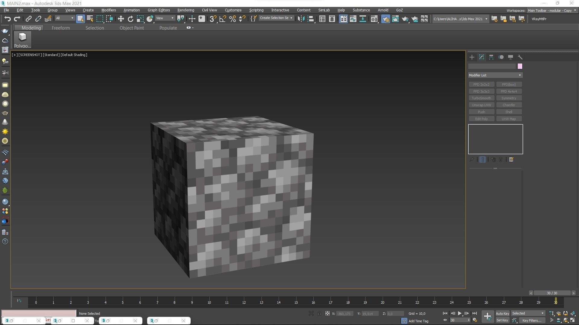 3D model MINECRAFT COBBLESTONE BLOCK VR / AR / low-poly | CGTrader