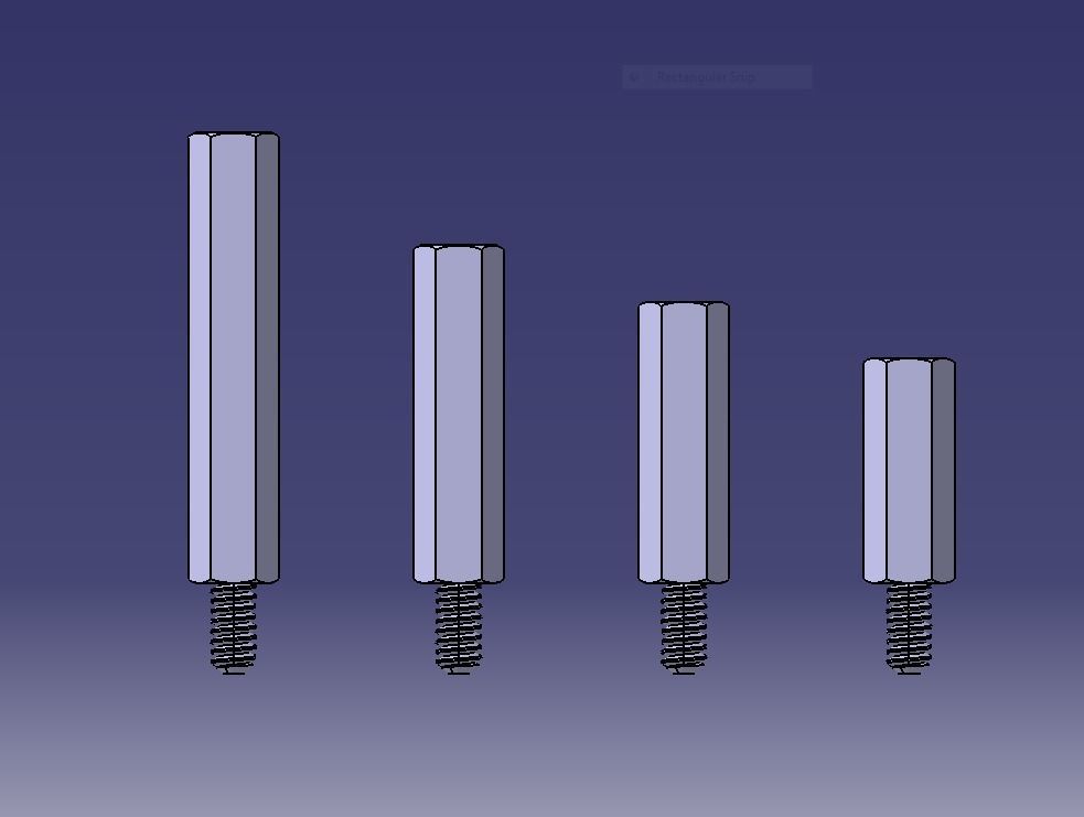 M4 Hexagonal Stud Connector Screw-Nut 3D model 3D printable | CGTrader