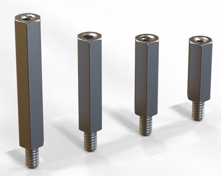 M4 Hexagonal Stud Connector Screw-Nut 3D model 3D printable | CGTrader
