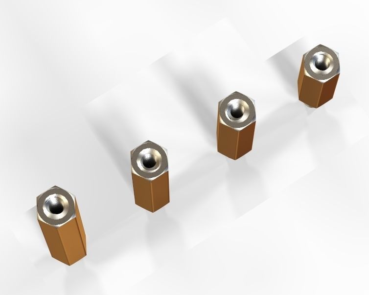 M4 Hexagonal Stud Connector Screw-Nut 3D model 3D printable | CGTrader