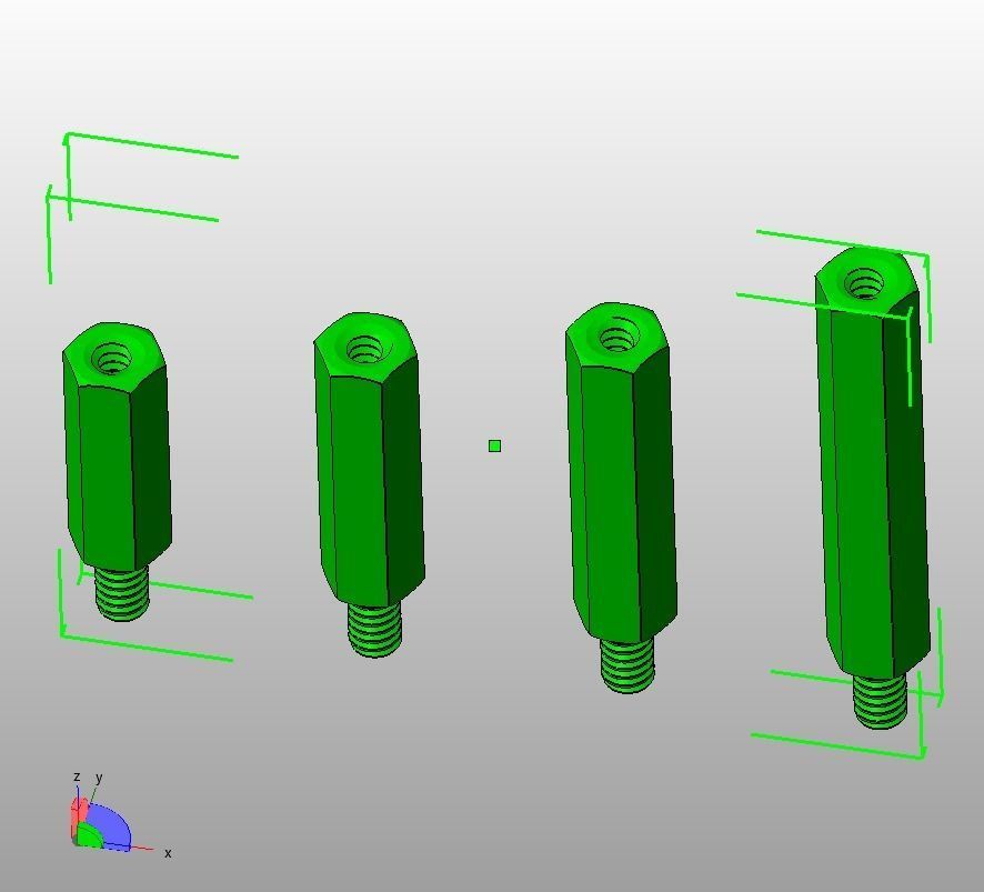 M4 Hexagonal Stud Connector Screw-Nut 3D model 3D printable | CGTrader