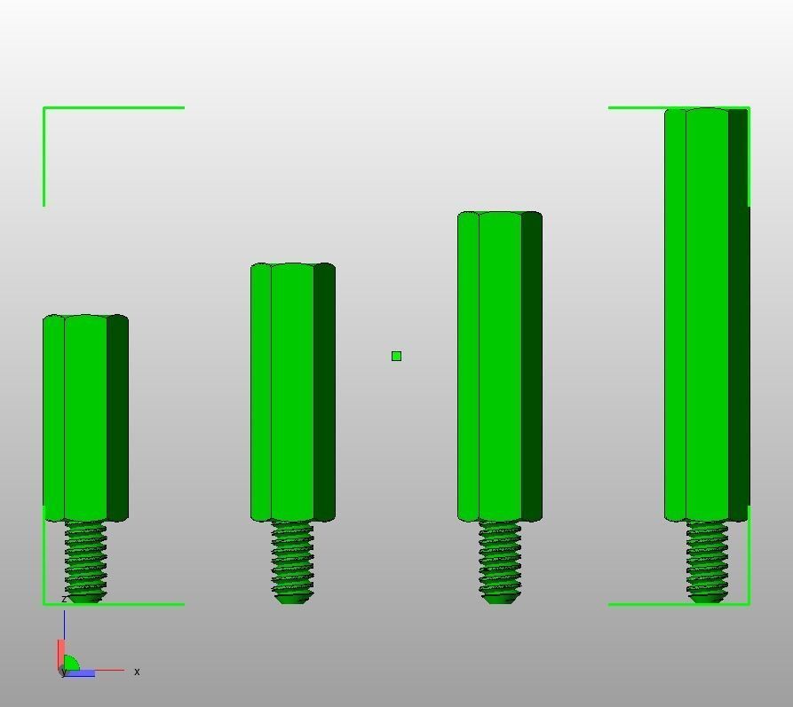 M4 Hexagonal Stud Connector Screw-Nut 3D model 3D printable | CGTrader