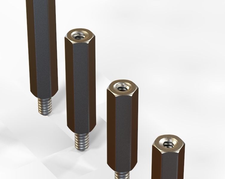 M4 Hexagonal Stud Connector Screw-Nut 3D model 3D printable | CGTrader