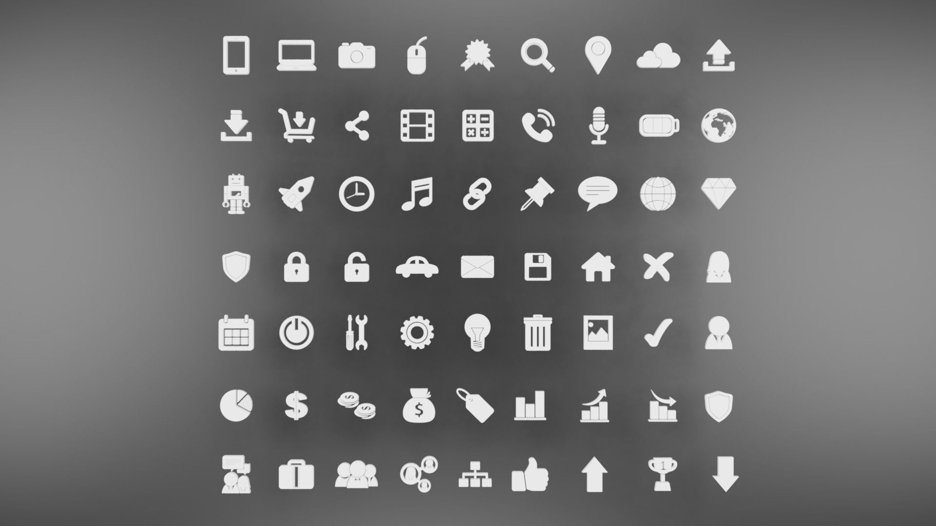 3D model Icons 3d set different colored VR / AR / low-poly | CGTrader