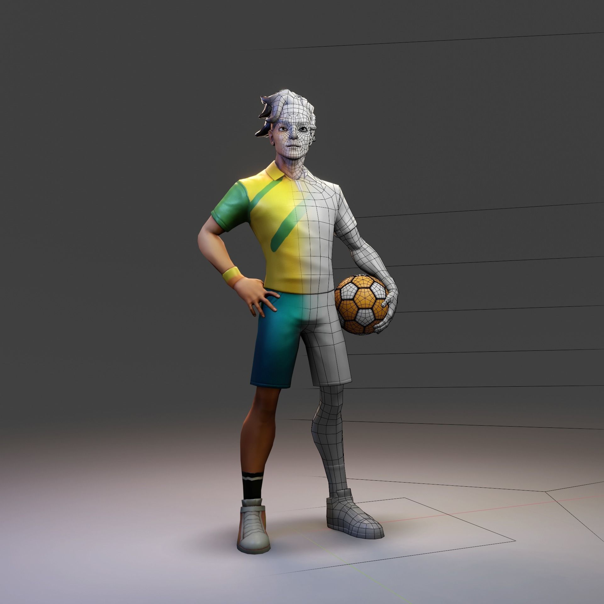 3D model Football Player PBR 3D model VR / AR / low-poly | CGTrader