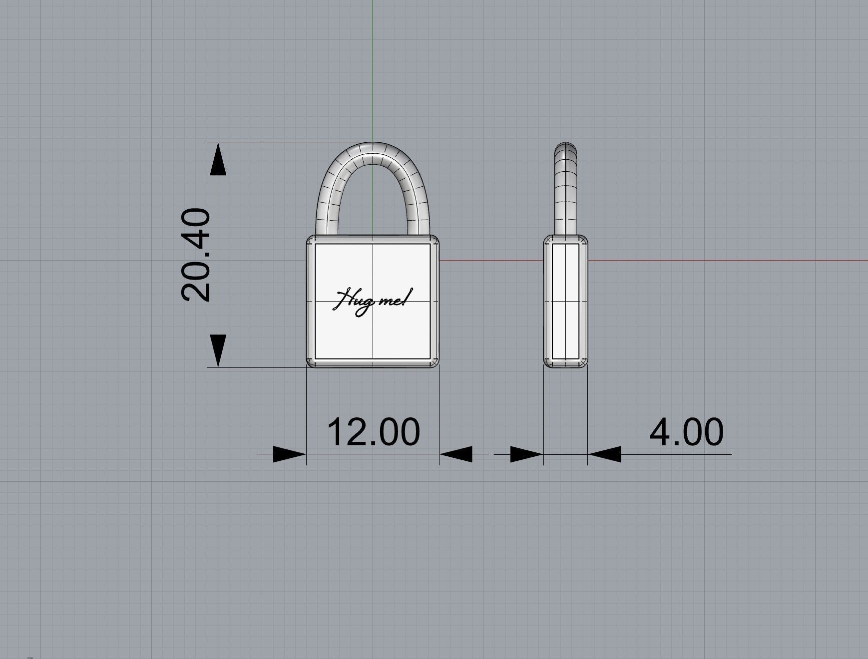 Padlock Necklace Pendant Hug Me 3D model 3D printable | CGTrader