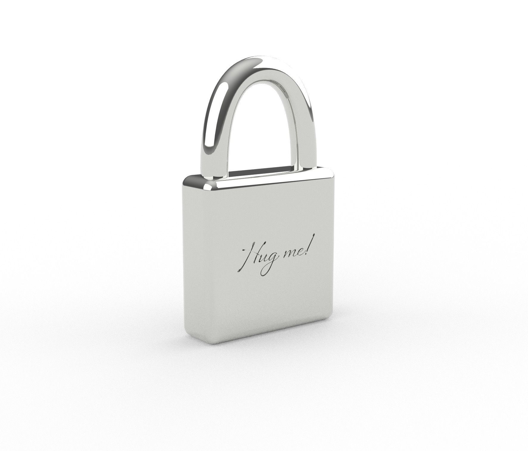 Padlock Necklace Pendant Hug Me 3D model 3D printable | CGTrader