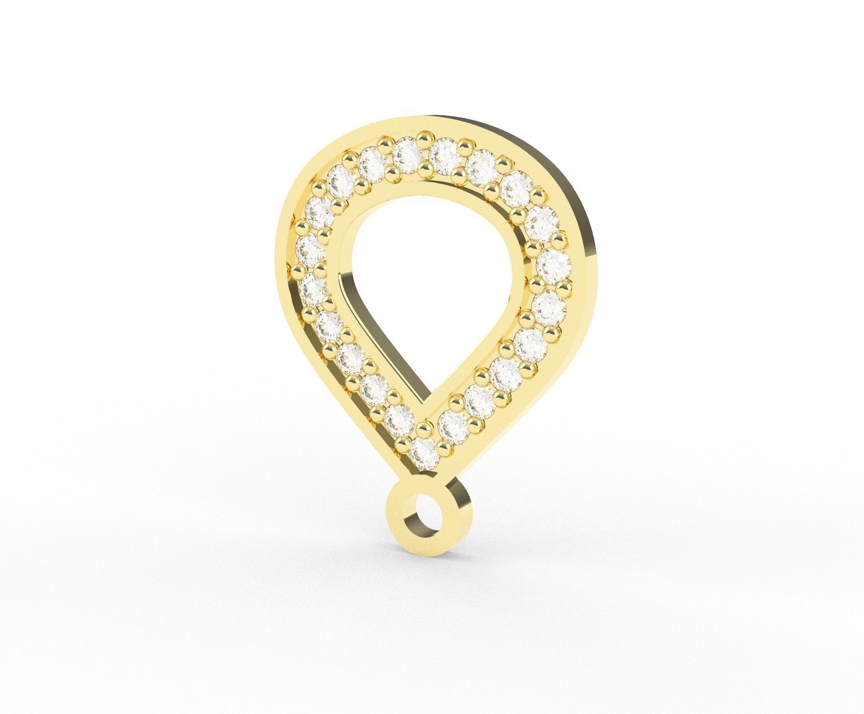 Earring Infinity Pearl and Diamonds 3D model 3D printable | CGTrader