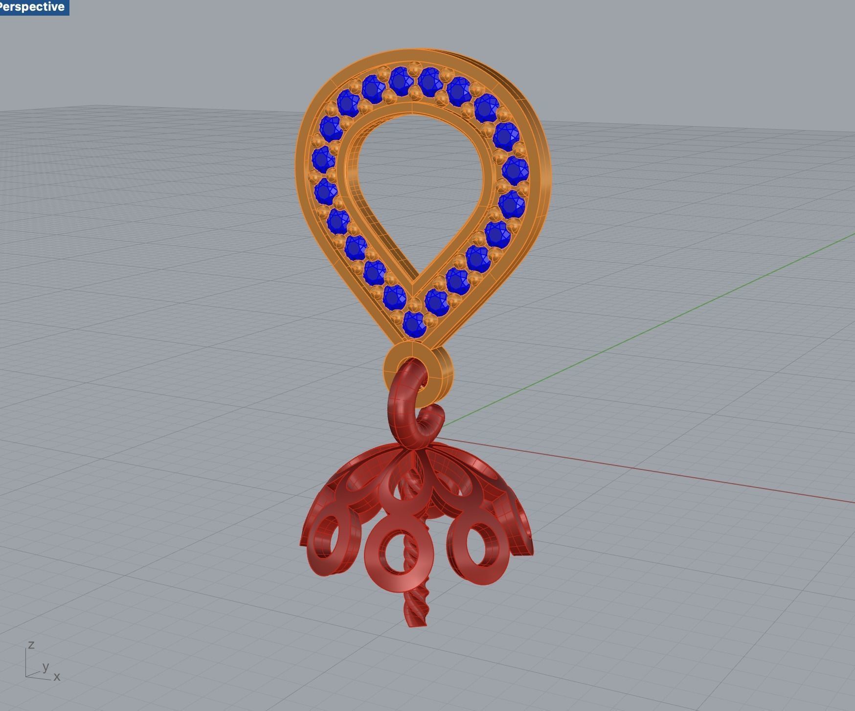 Earring Infinity Pearl and Diamonds 3D model 3D printable | CGTrader