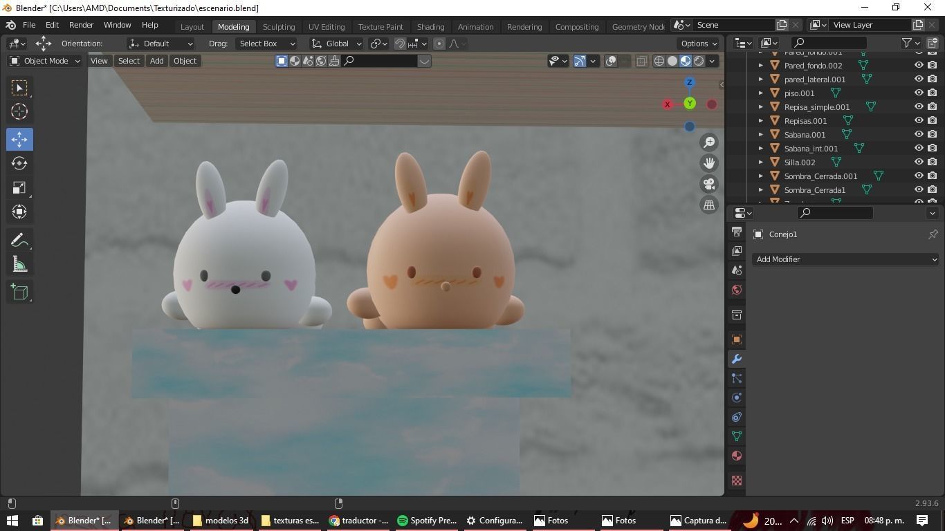 3D model Bunnies two bunny rabbits on shelf VR / AR / low-poly | CGTrader