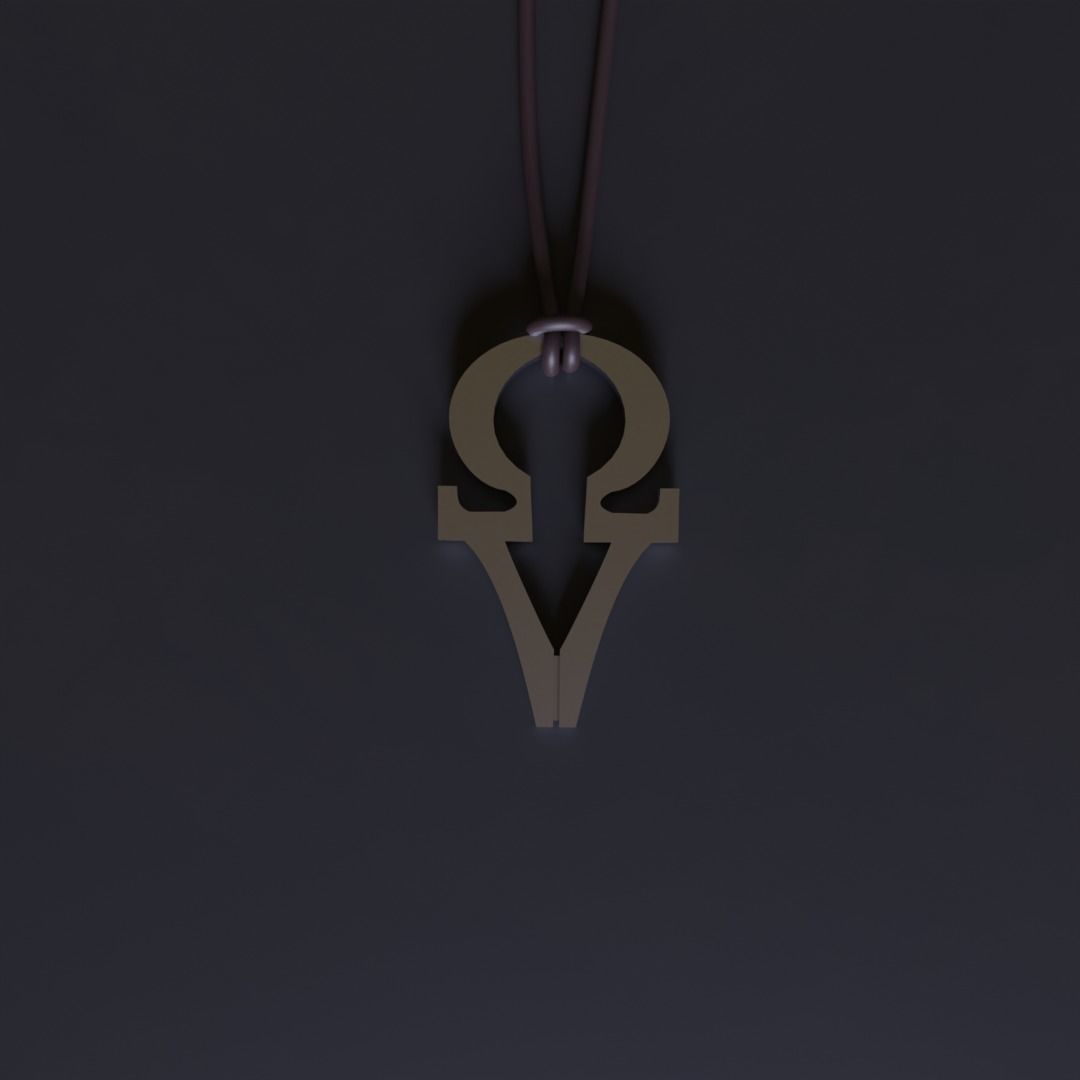 Alpha and Omega necklace 3D print model 3D model 3D printable | CGTrader