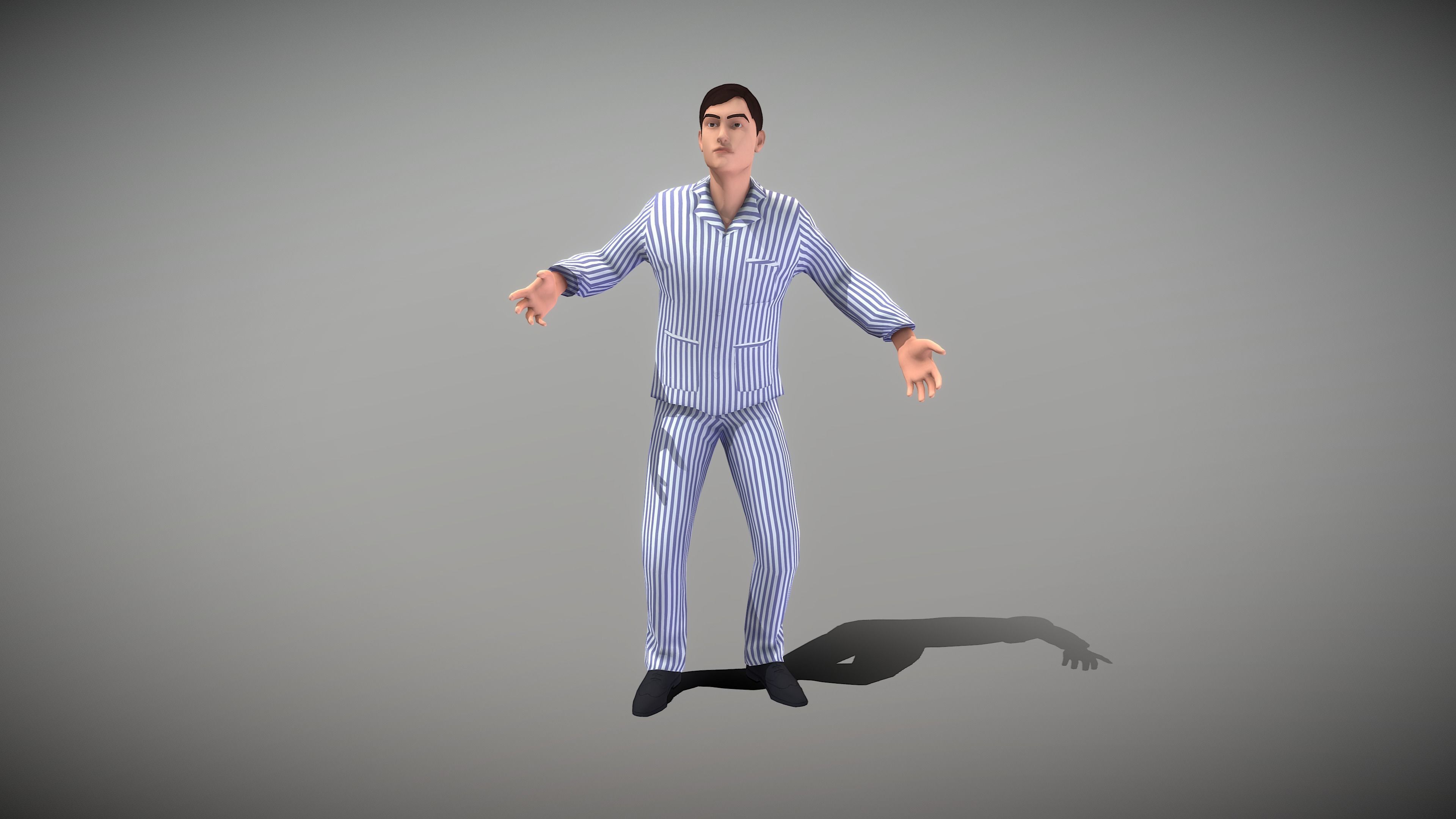 3D model Male Patient VR / AR / low-poly rigged animated | CGTrader
