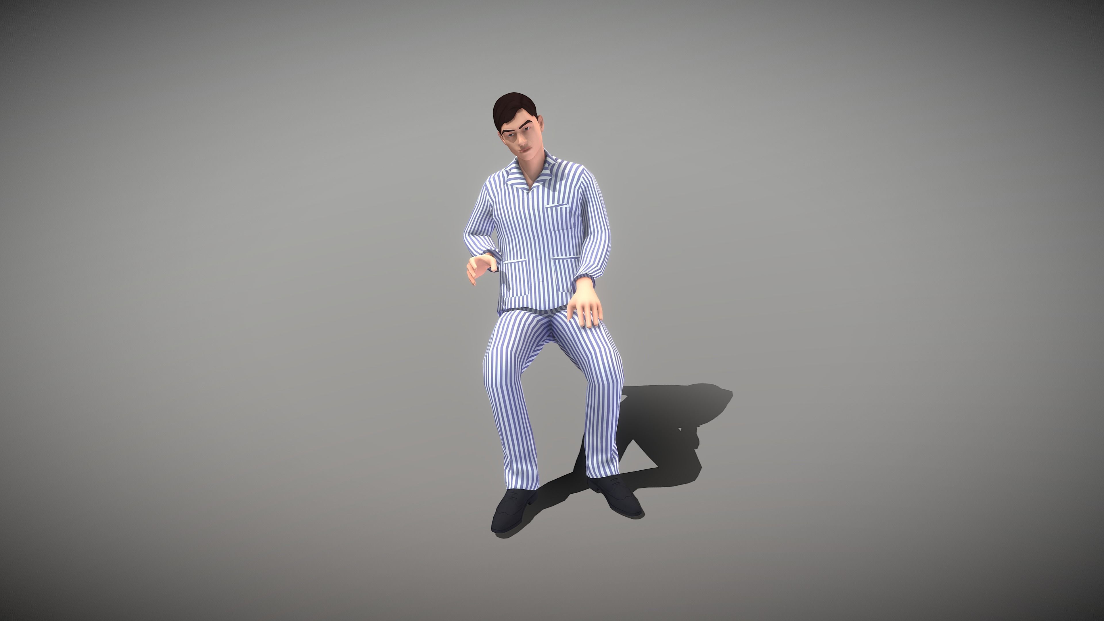 3D model Male Patient VR / AR / low-poly rigged animated | CGTrader