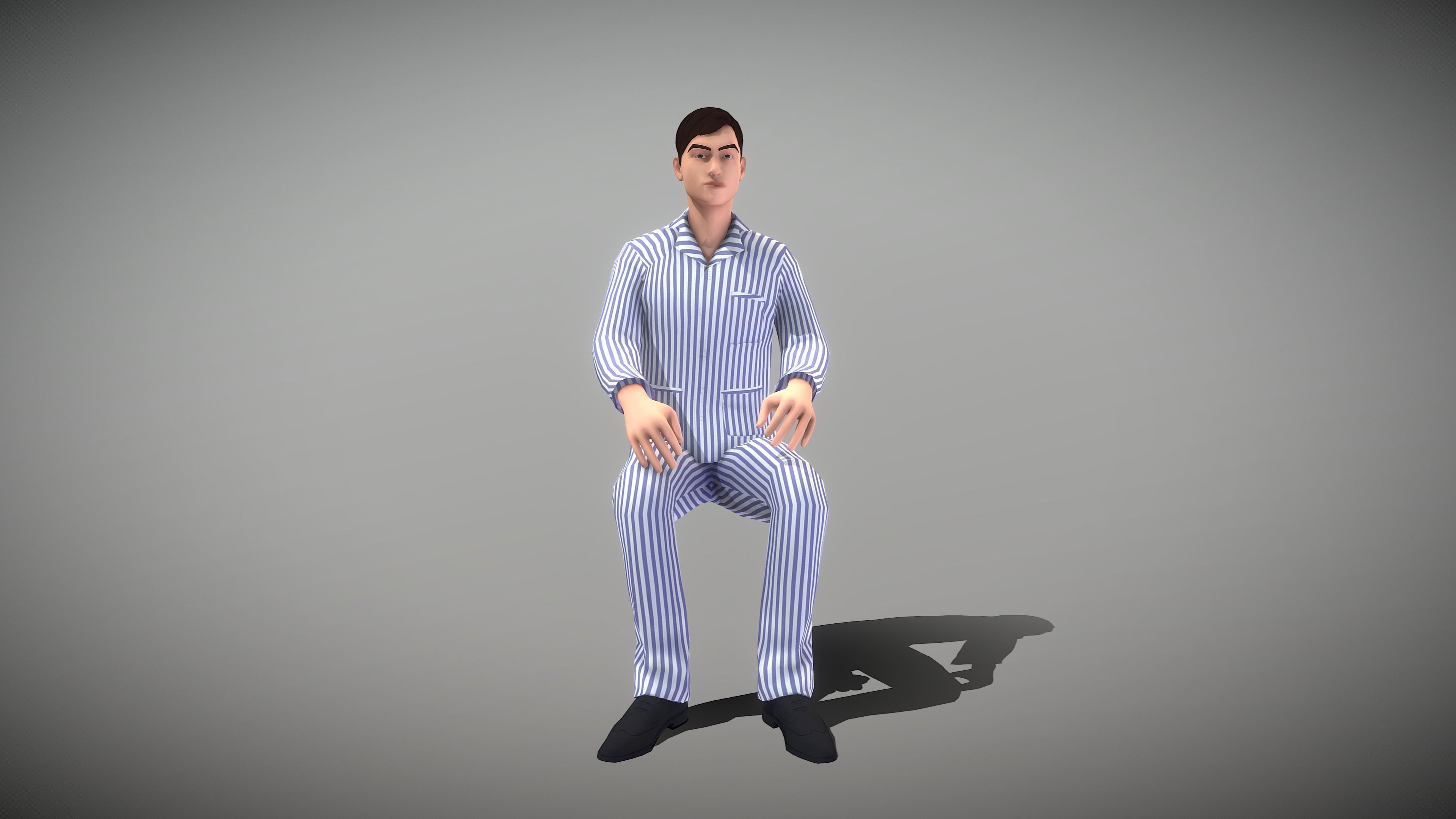 3D model Male Patient VR / AR / low-poly rigged animated | CGTrader