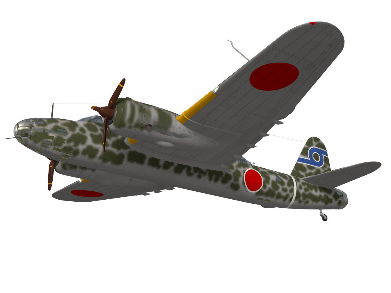 Ki49 Type 100 heavy bomber Donryu 3D model | CGTrader