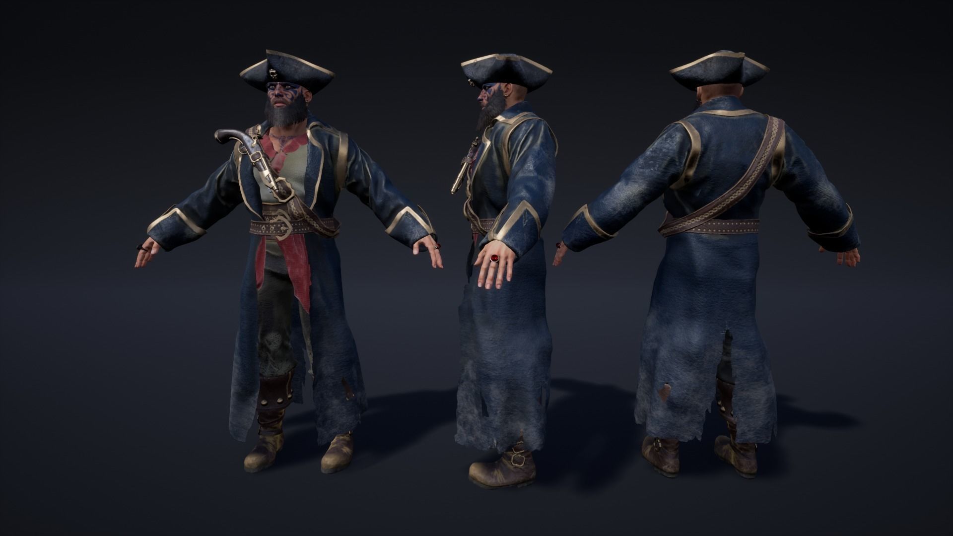 Pirate sword and grenade free VR / AR / low-poly 3D model rigged | CGTrader