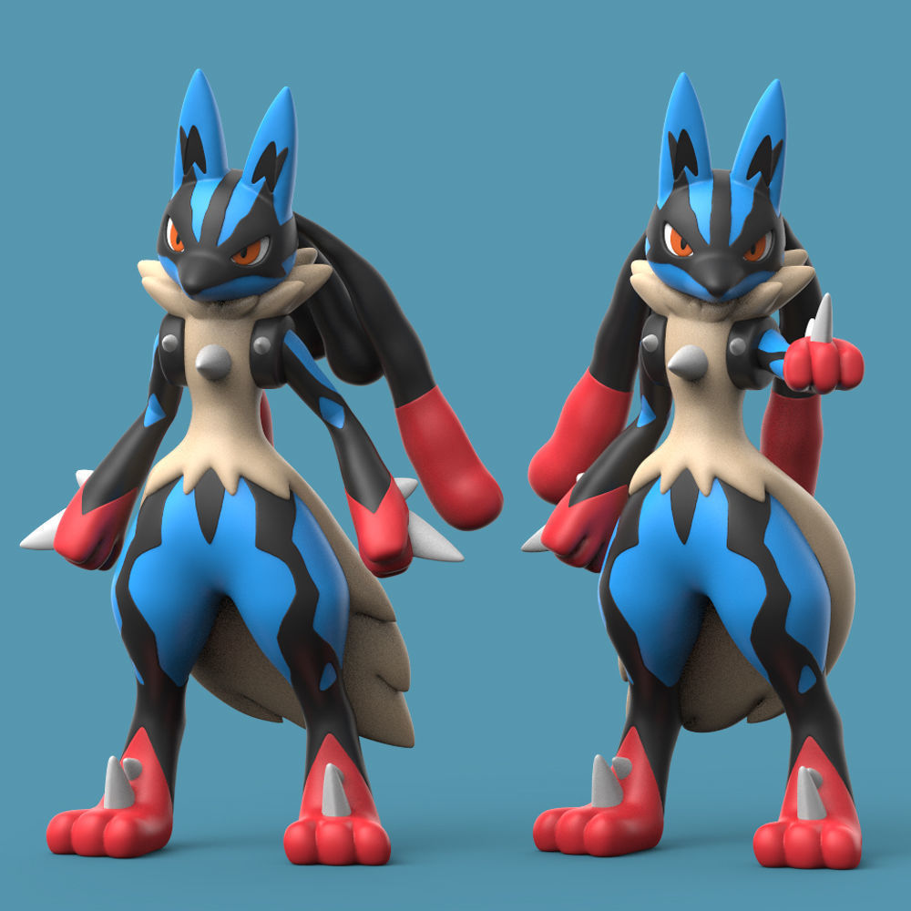 Pokemon Mega Lucario Pack 3D model 3D printable | CGTrader