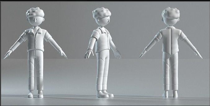 C4DIP character model of cartoon boy in autumn clothes 3D model | CGTrader